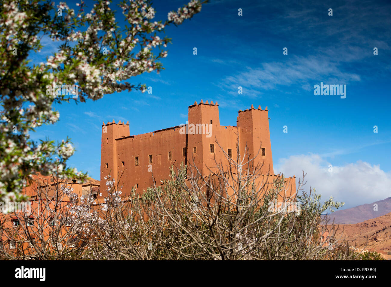 Morocco, Dades Valley, Telouet, Kasbah of former Pascha of Glaoul on ...