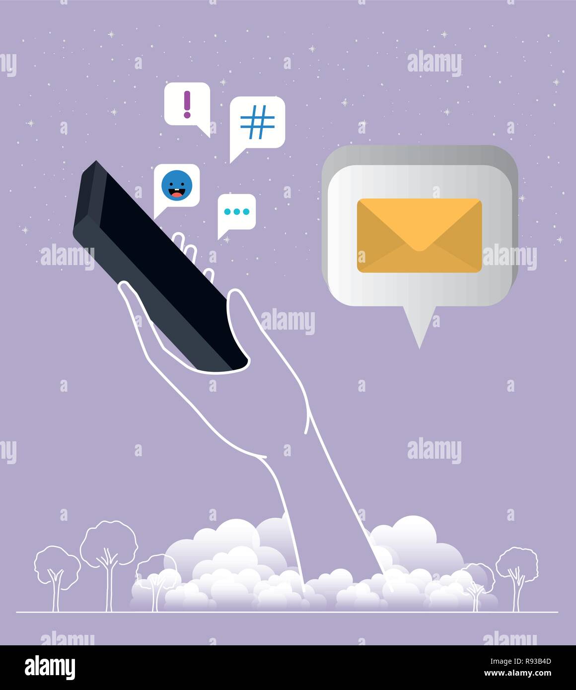 smartphone with social media messages Stock Vector Image & Art - Alamy