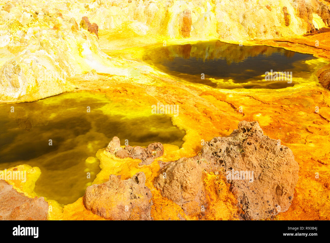 Colourful springs of acid in Dallol, hottest place on earth, Danakil ...