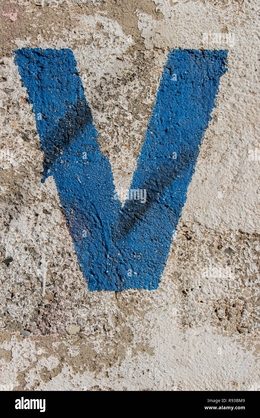 painted letter on abandoned wall, letter v Stock Photo - Alamy