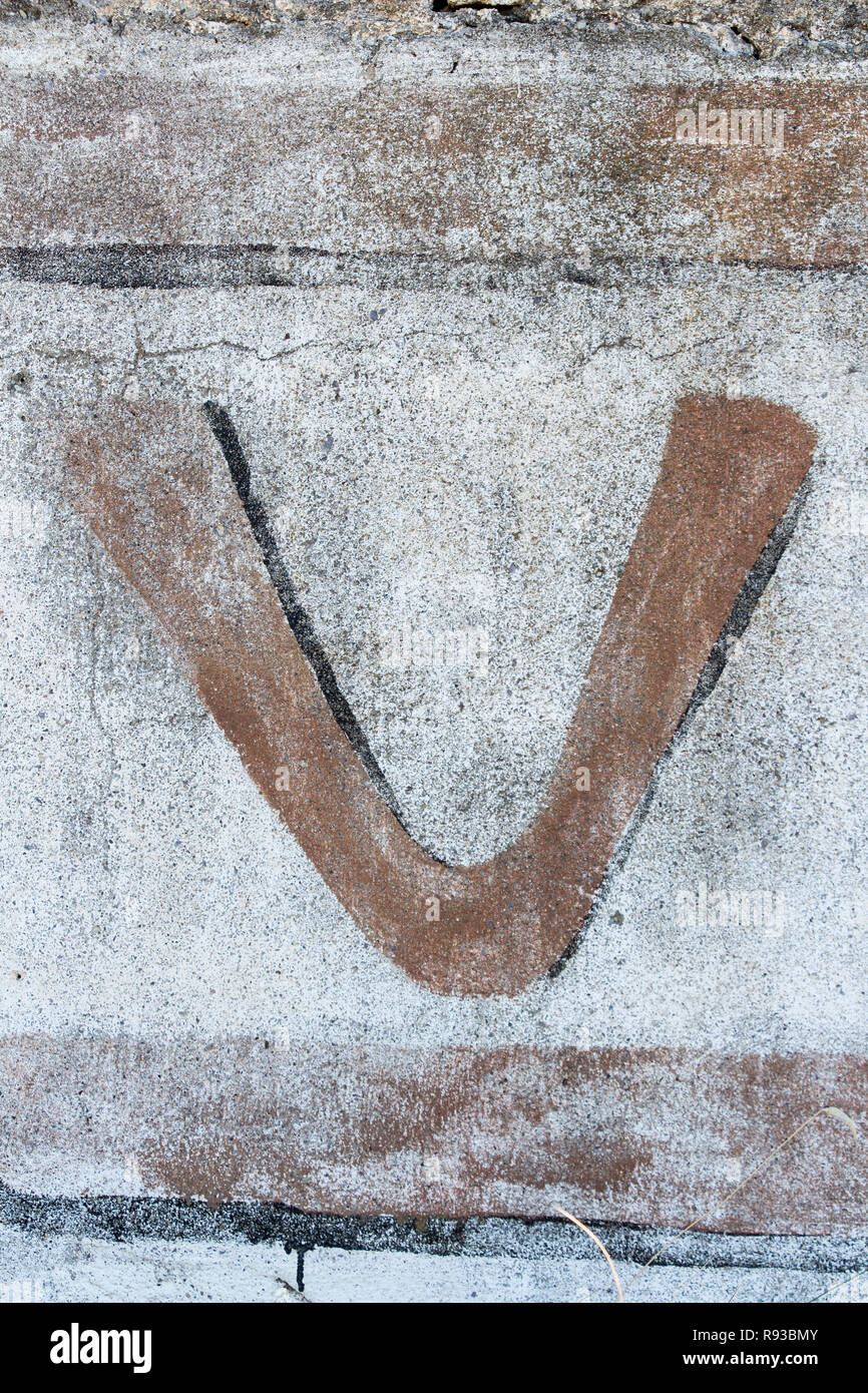 painted letter on abandoned wall, letter v Stock Photo - Alamy