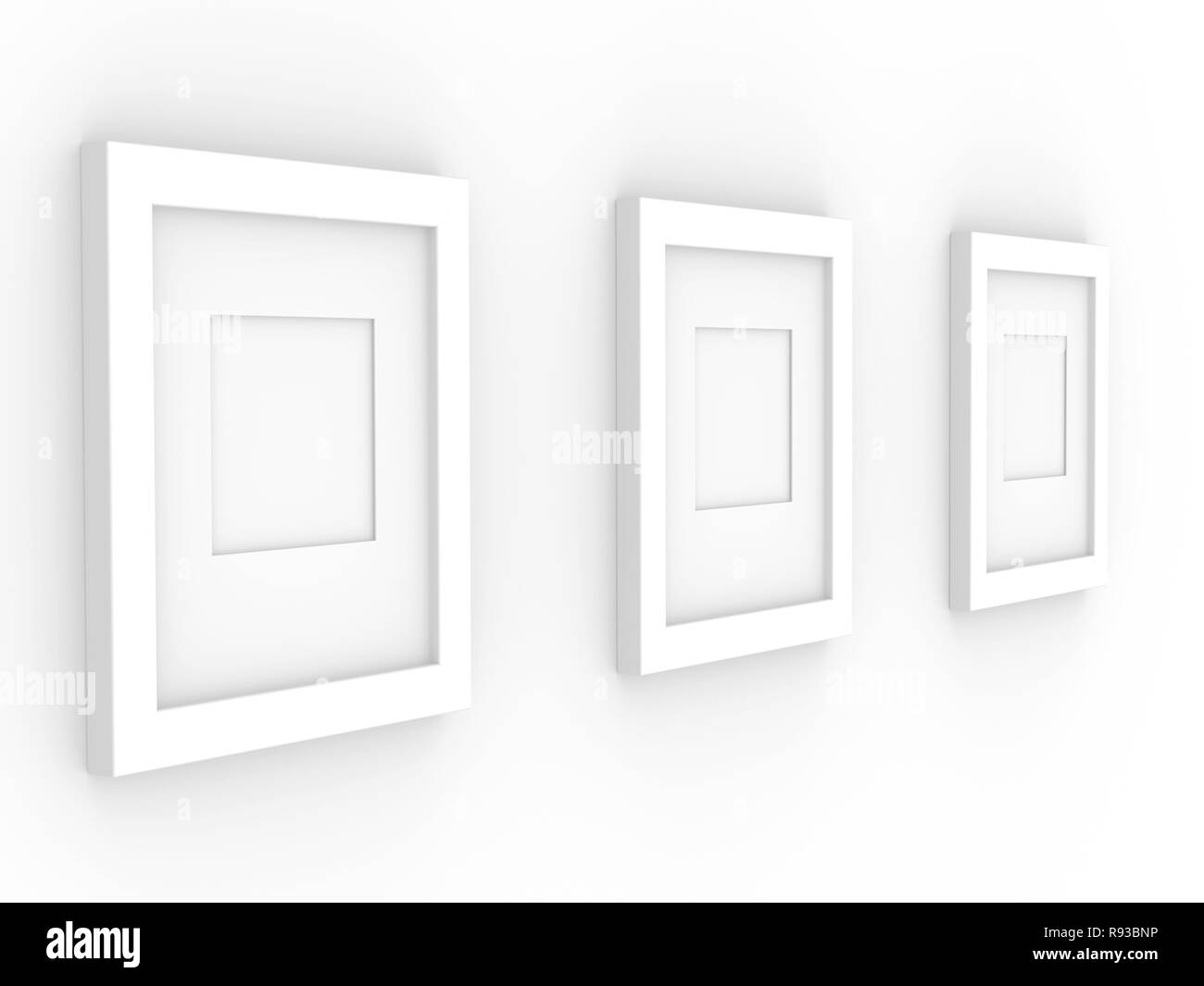 Three blank frames on Black and White Stock Photos & Images - Alamy