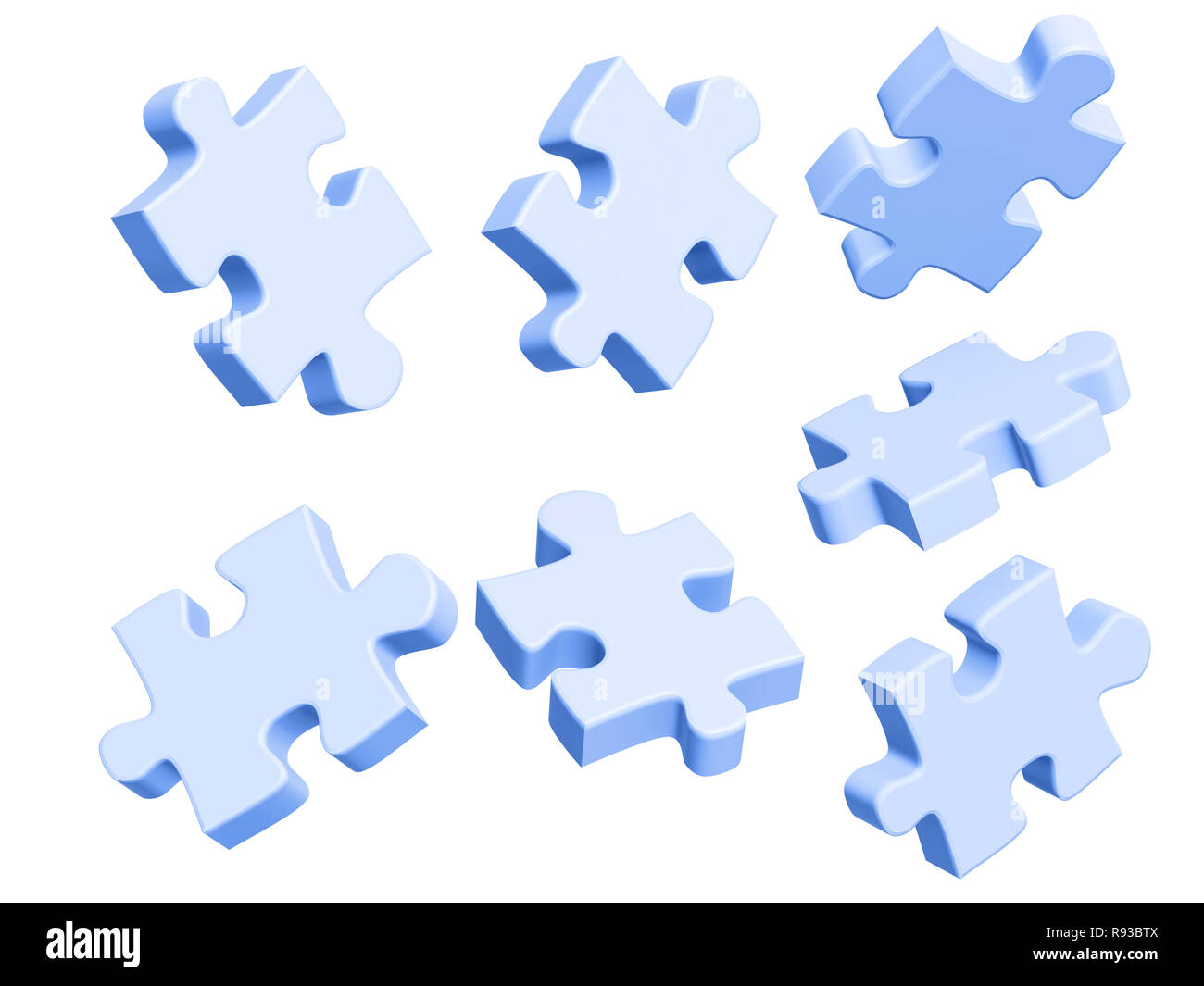 Parts of a puzzle. Objects over white Stock Photo - Alamy