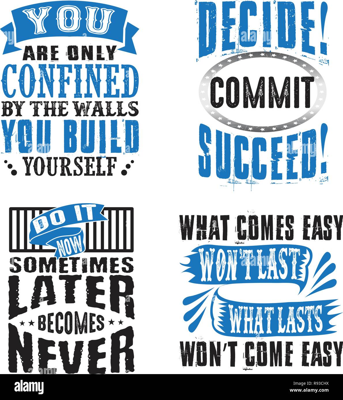 Motivation Quote and Saying Set for Graphic Goods Stock Vector Image ...