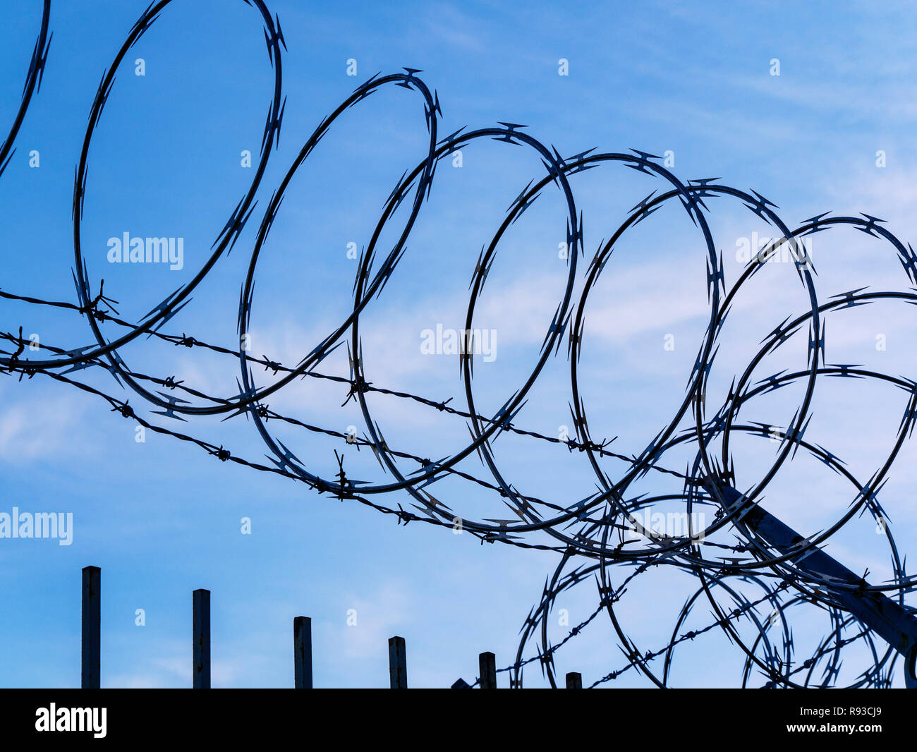 Razor wire barrier hi-res stock photography and images - Alamy