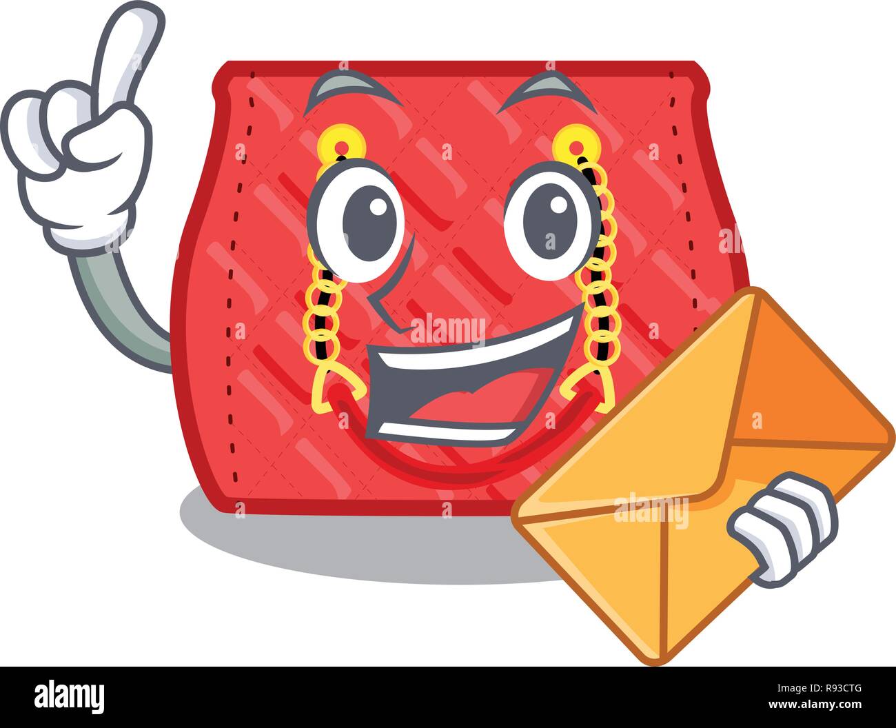 With envelope small shoulder bag quilted by cartoon Stock Vector Image ...