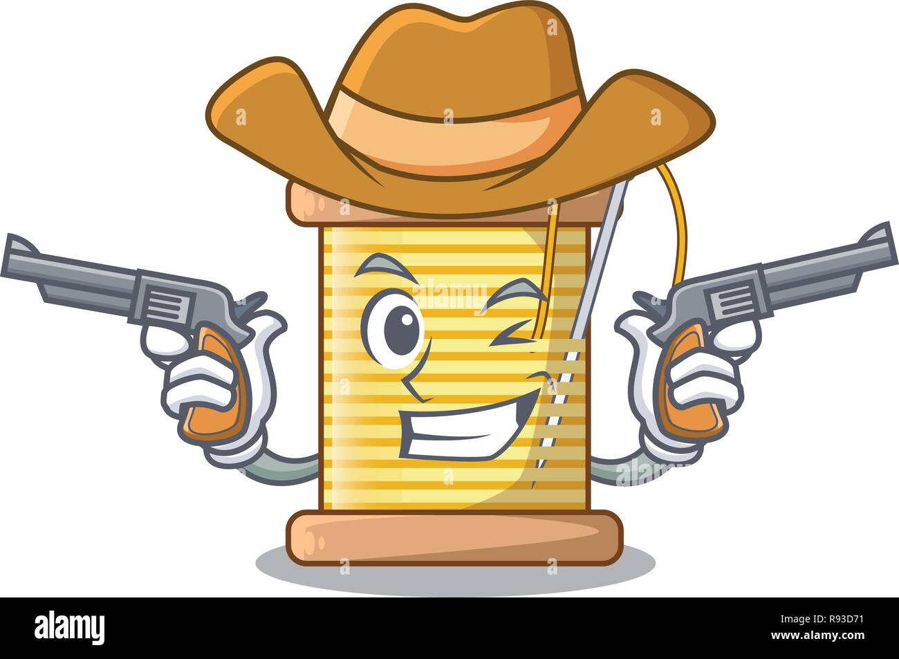 Cowboy bobbin with needle thread spool cartoon Stock Vector Image & Art ...