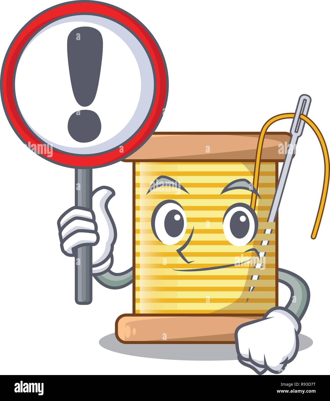 With sign bobbin with needle thread spool cartoon Stock Vector Image ...