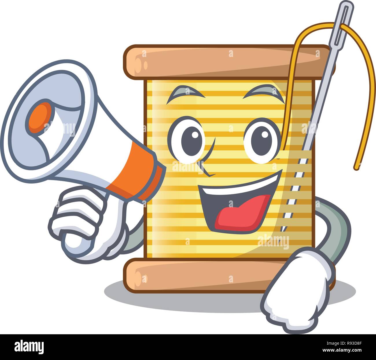 With megaphone bobbin with needle thread spool cartoon Stock Vector ...