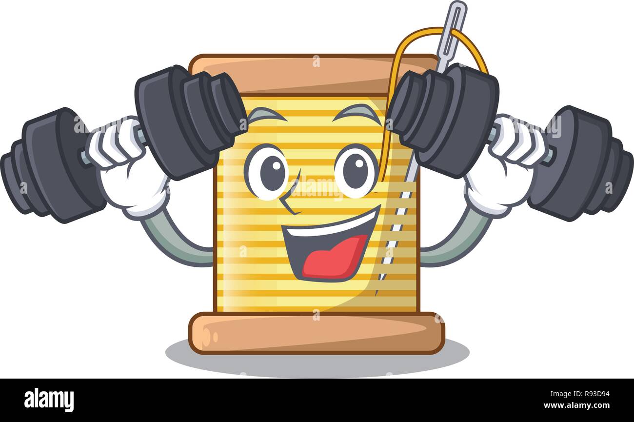 Fitness bobbin with needle thread spool cartoon Stock Vector Image ...