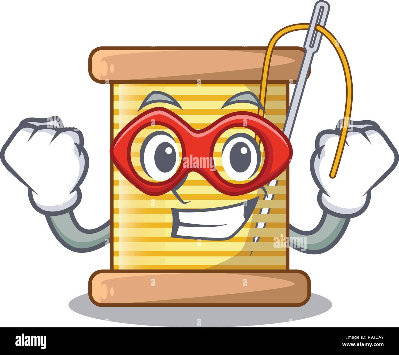 Super hero bobbins with thread on spool character Stock Vector Image ...