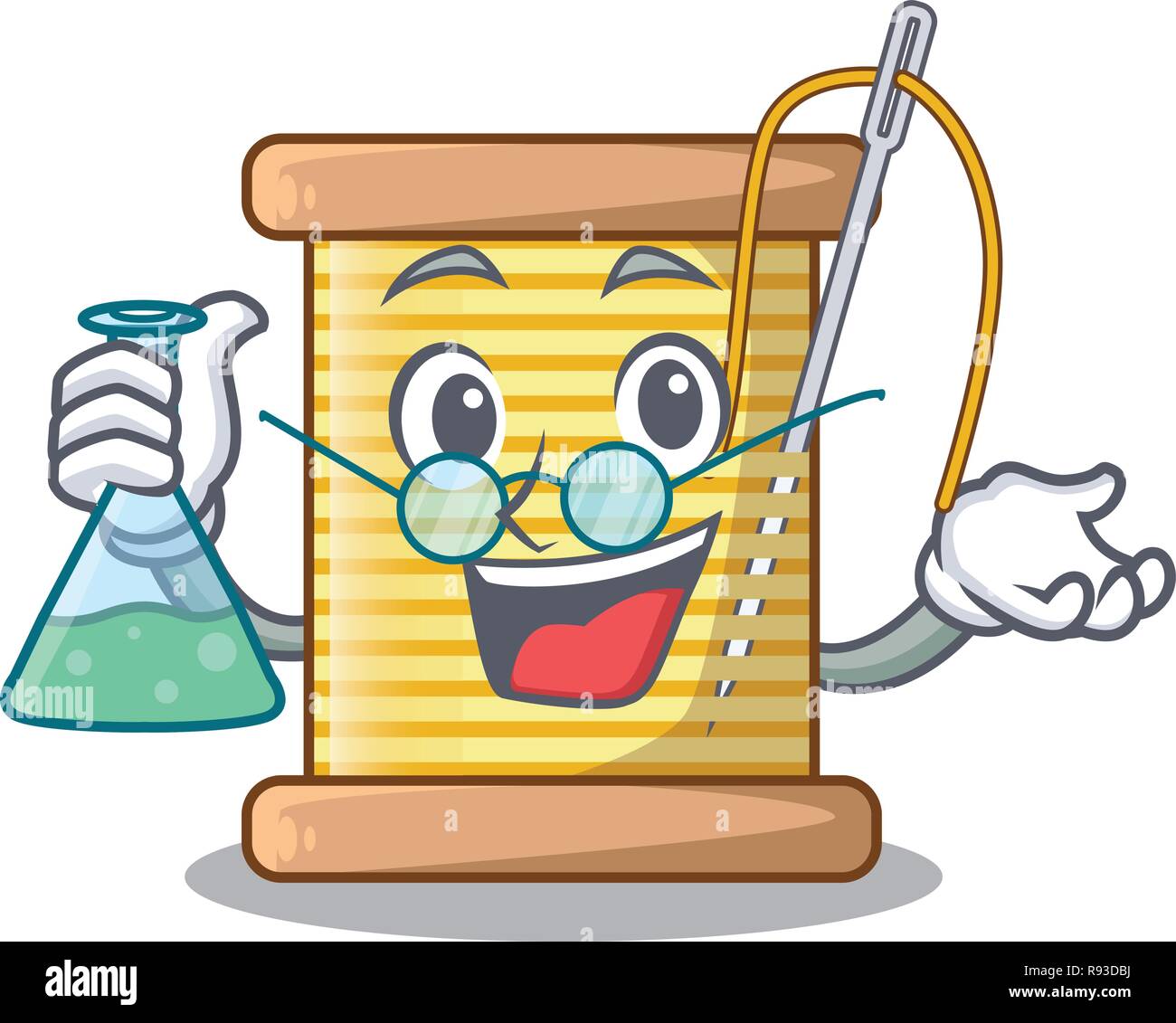 Professor bobbins with thread on spool character Stock Vector Image ...