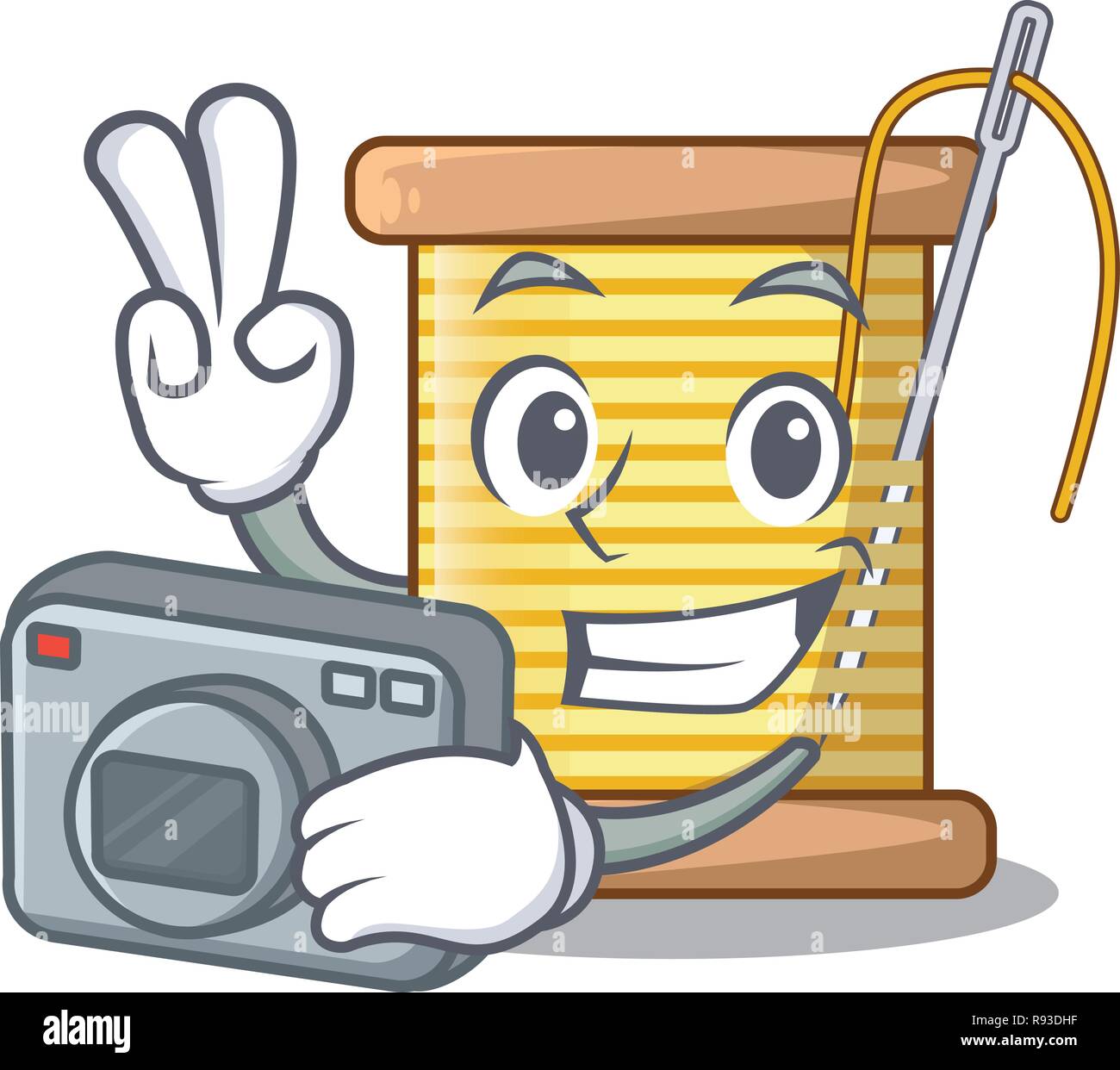 Photographer thread bobbin isolated on a mascot Stock Vector Image ...