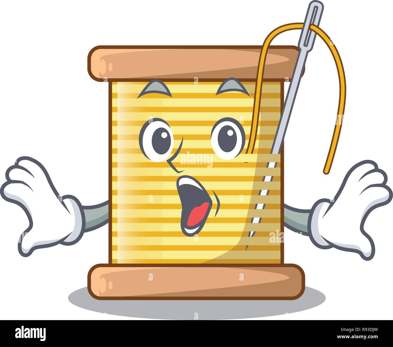 Surprised thread bobbin isolated on a mascot Stock Vector Image & Art ...