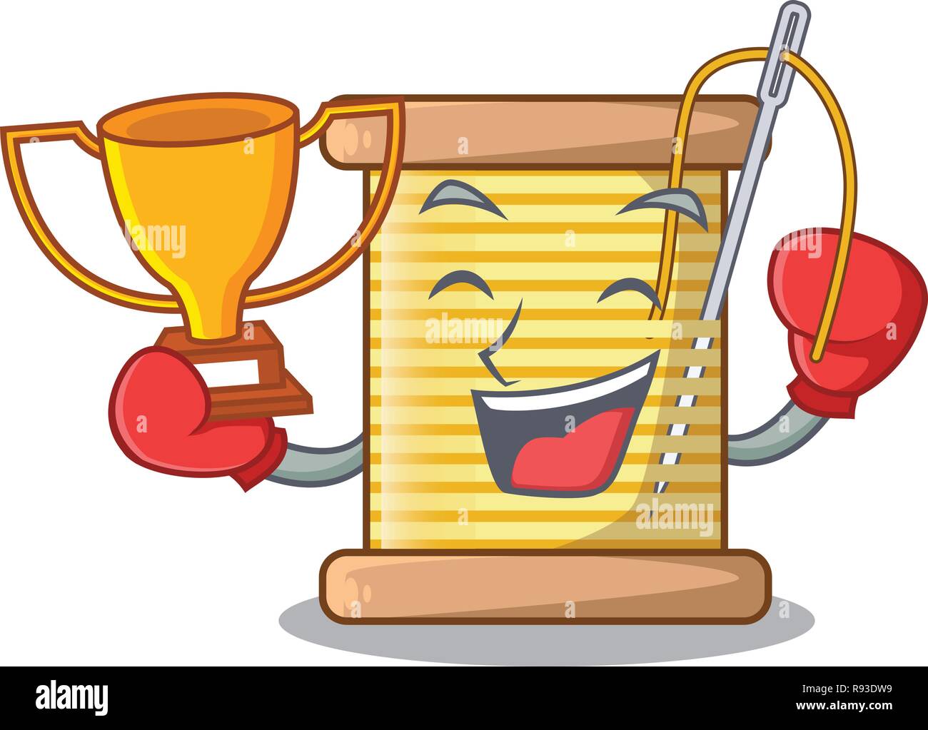 Boxing winner thread spool in a shape cartoon Stock Vector Image & Art ...