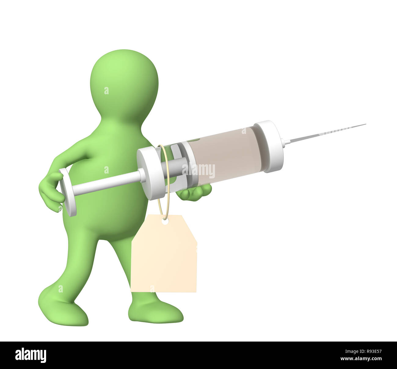 3d puppet - doctor with a syringe Stock Photo - Alamy