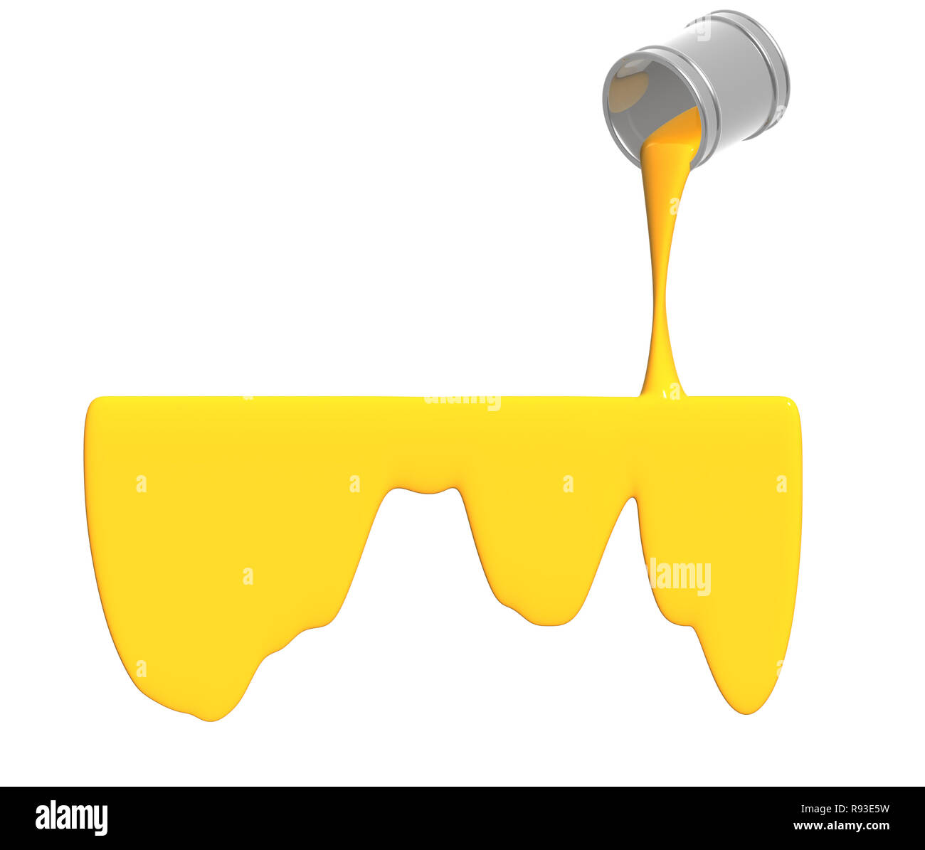 Yellow paint pour out from bucket Stock Photo - Alamy