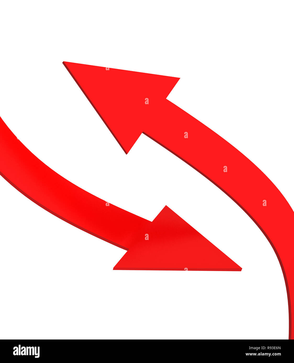 Two bound arrows specifying different directions Stock Photo - Alamy