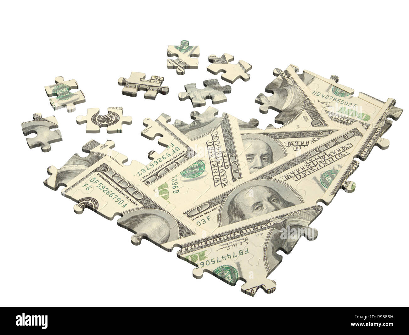 Money jigsaw puzzle Cut Out Stock Images & Pictures - Alamy