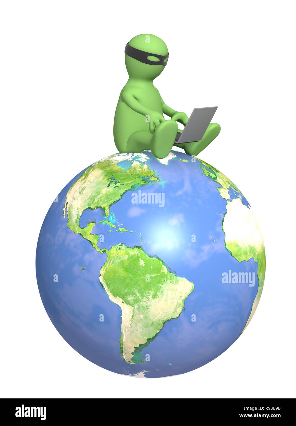 Hacker using computer in Cut Out Stock Images & Pictures - Alamy