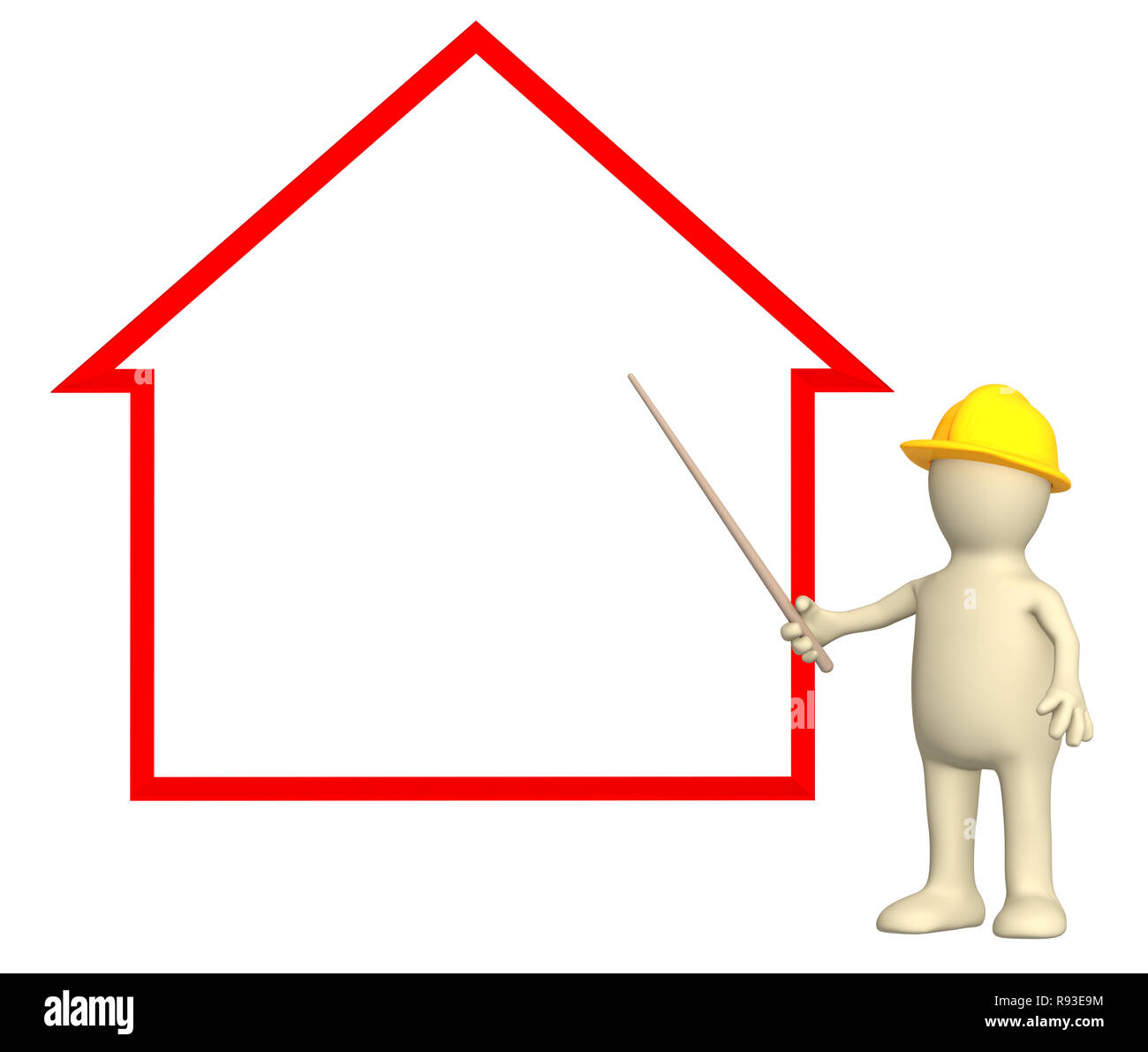 3d builder with pick - over white Stock Photo - Alamy