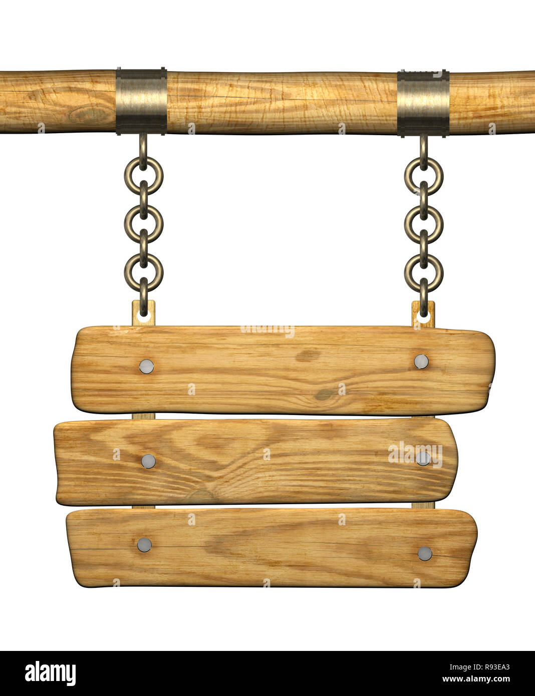 3d retro wooden signboard. Object over white Stock Photo - Alamy