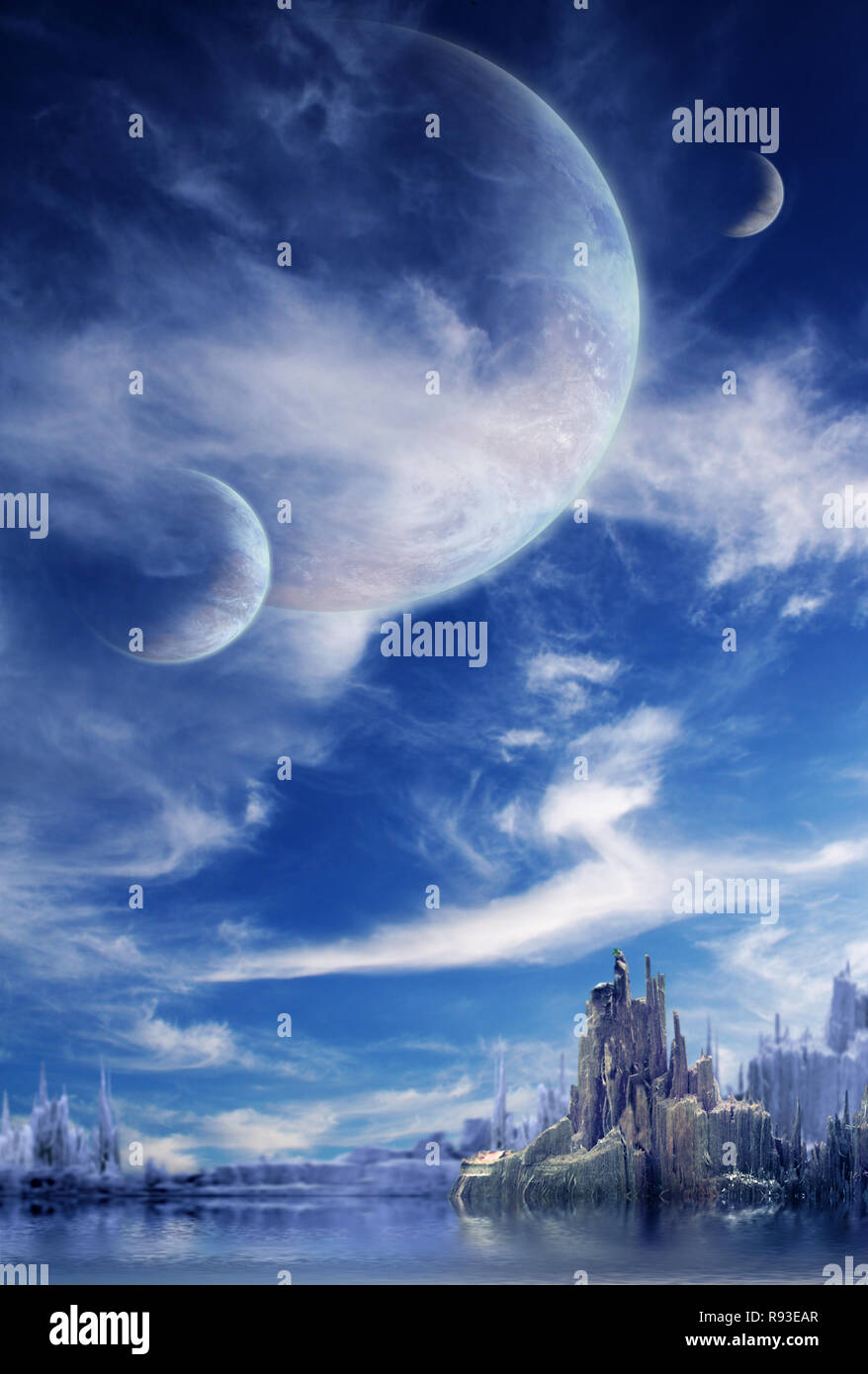 Collage - landscape in fantasy planet Stock Photo - Alamy