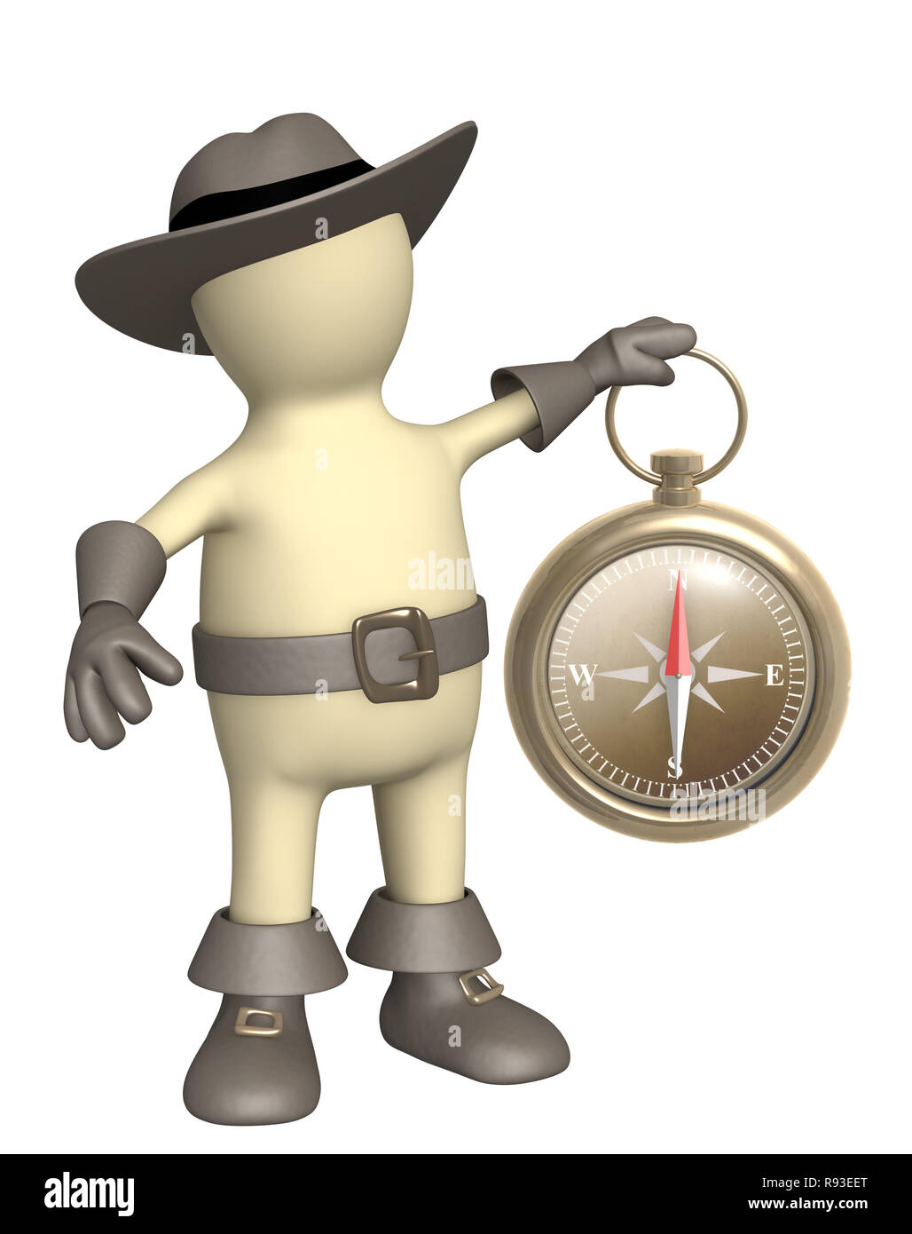 Pirate with a compass in hand Stock Photo - Alamy