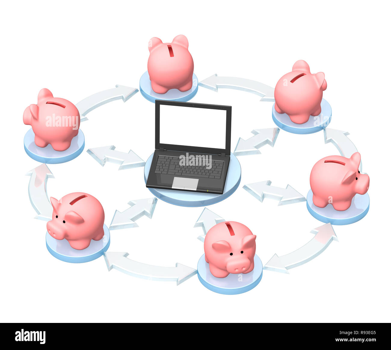 Conceptual image - electronic bank accounts Stock Photo - Alamy
