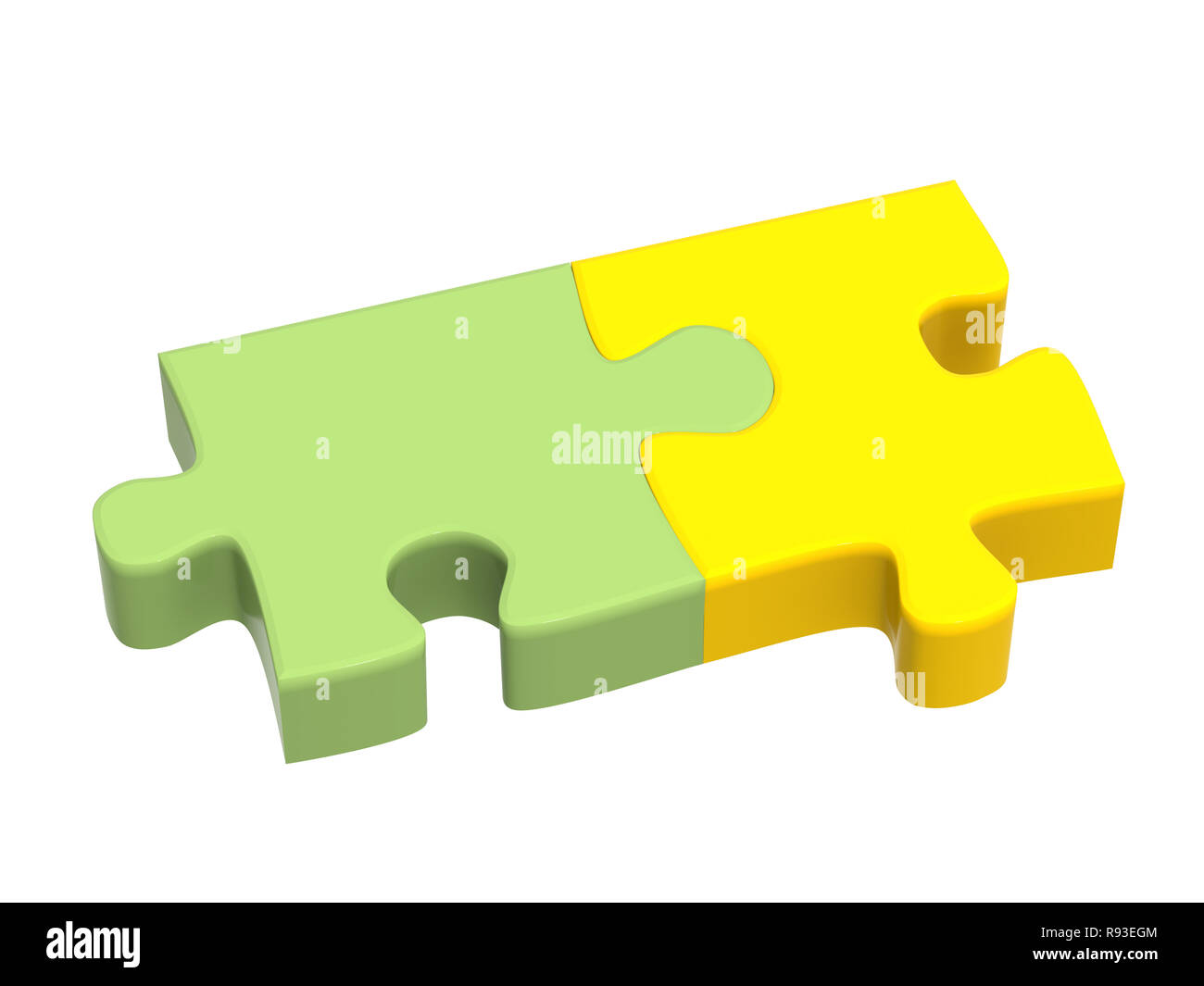 Two parts of a puzzle. Object over white Stock Photo - Alamy
