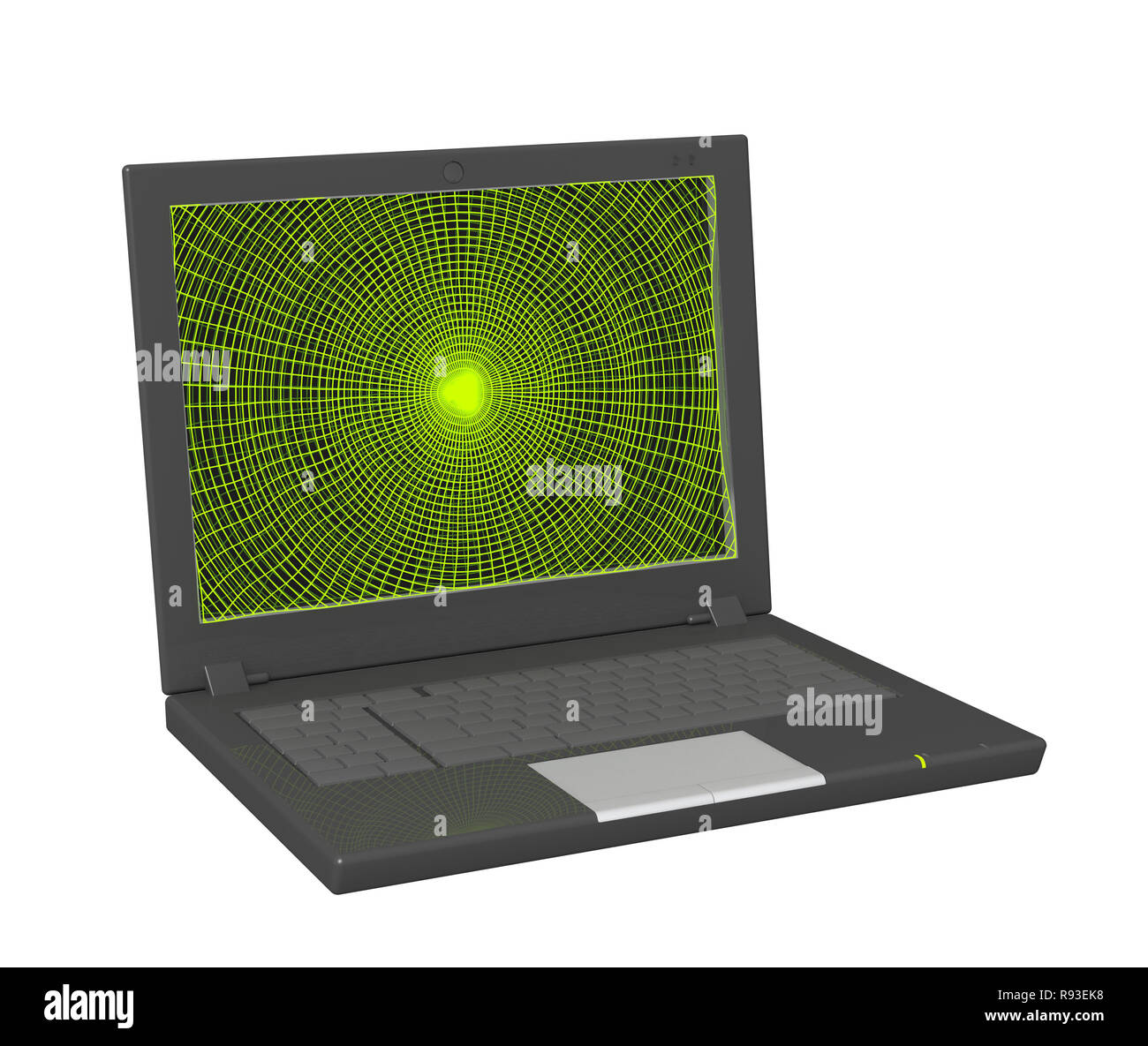 3d laptop with the deformed screen Stock Photo - Alamy