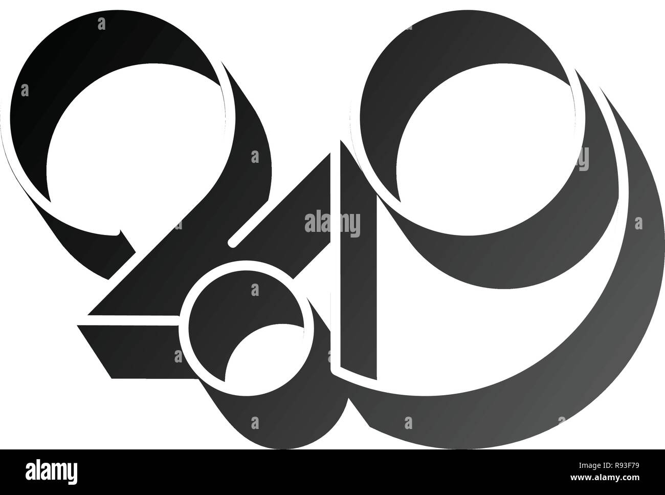 2019 logo new year vector on white background. Lettering for print web ...