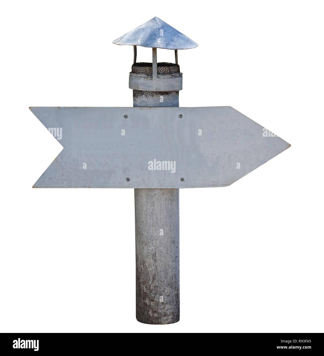 vintage arrow sign of metal isolated on white background Stock Photo ...
