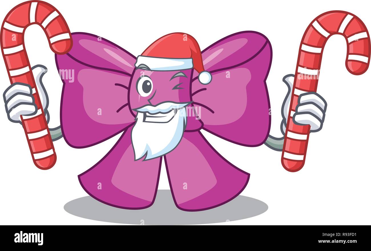 Santa with candy gift bow tie isolated on cartoon Stock Vector Image ...