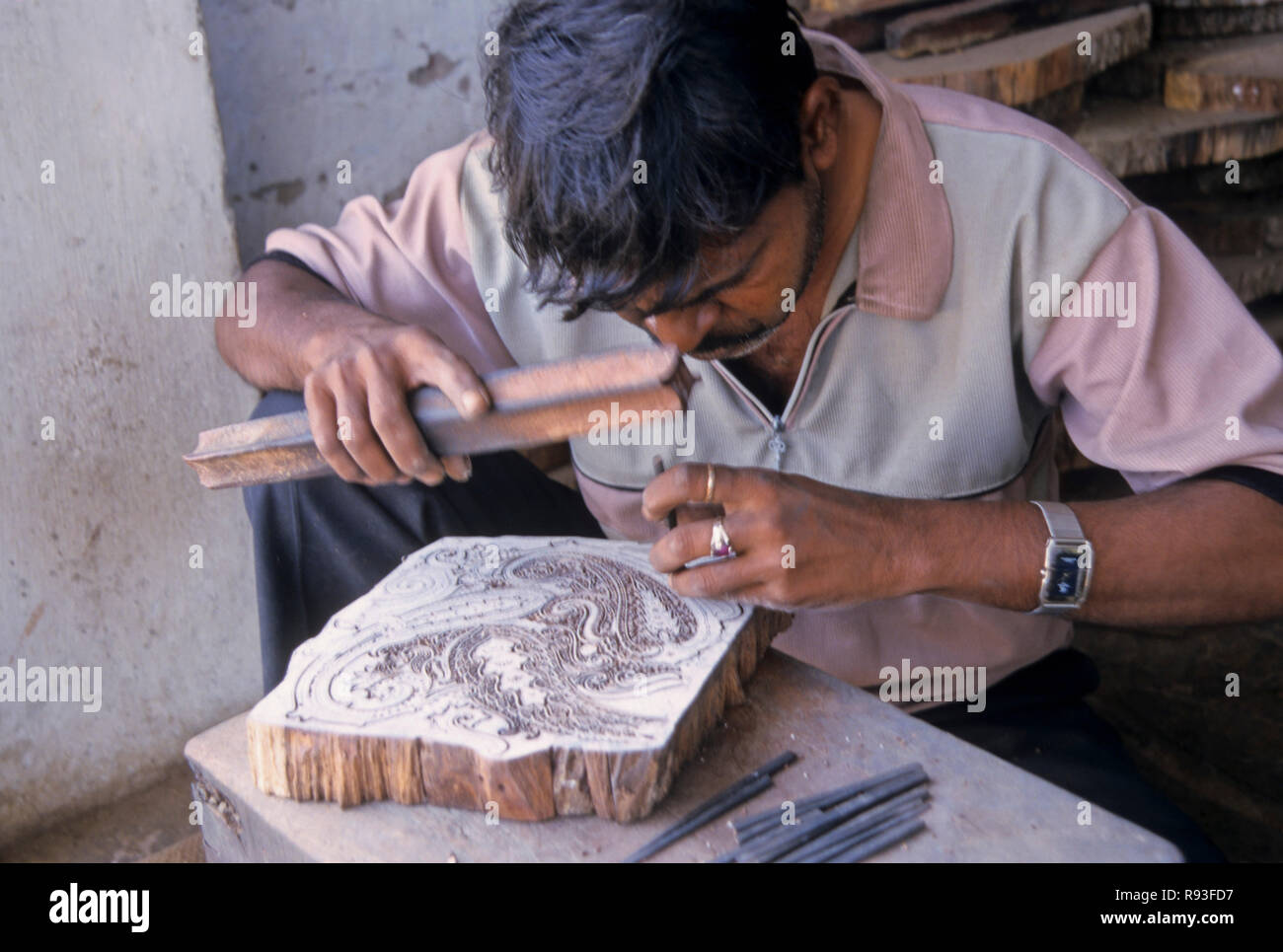 Man Wood Carving India High Resolution Stock Photography and Images - Alamy