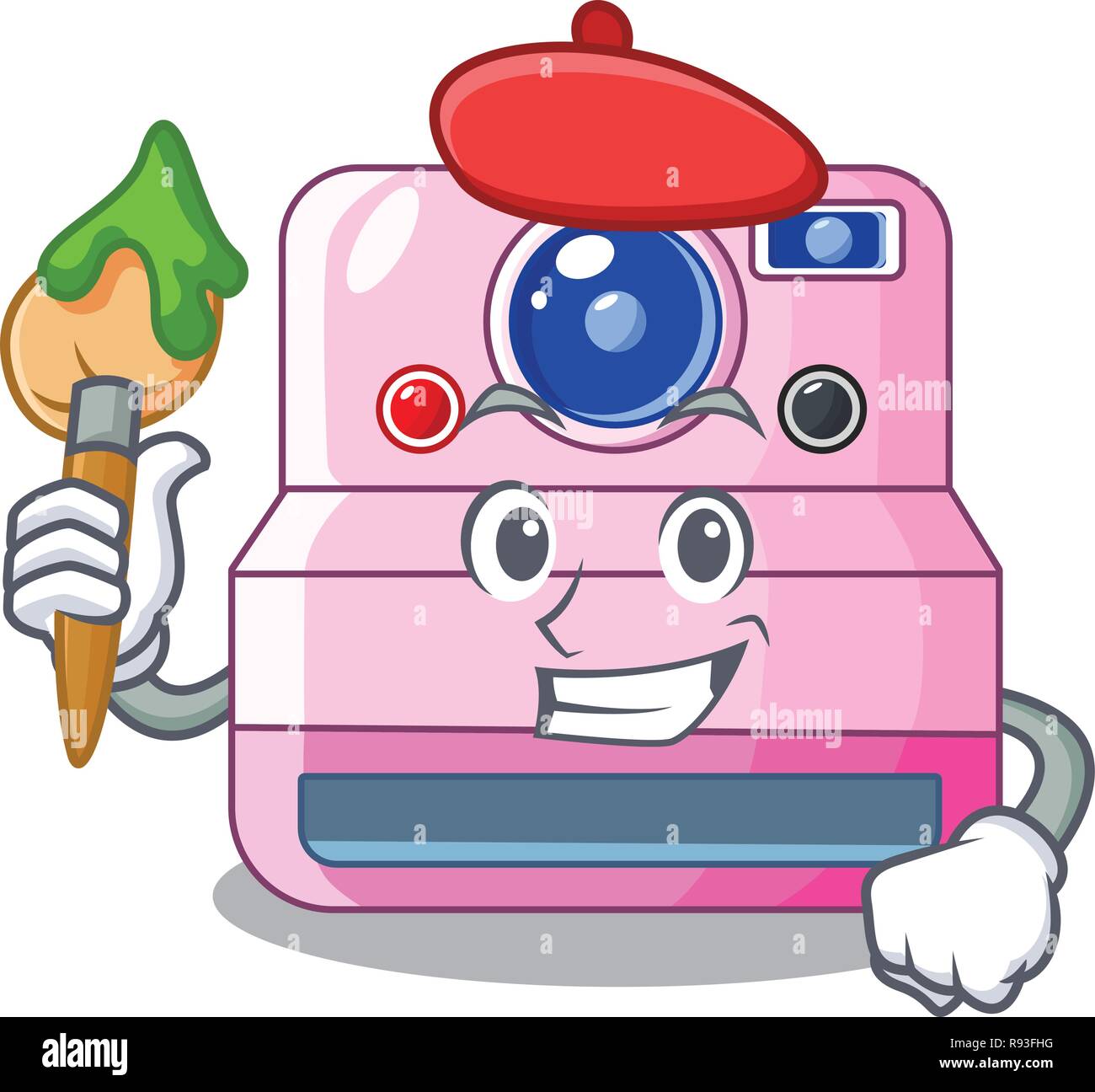 Artist cute retro instant camera on cartoon Stock Vector Image & Art ...