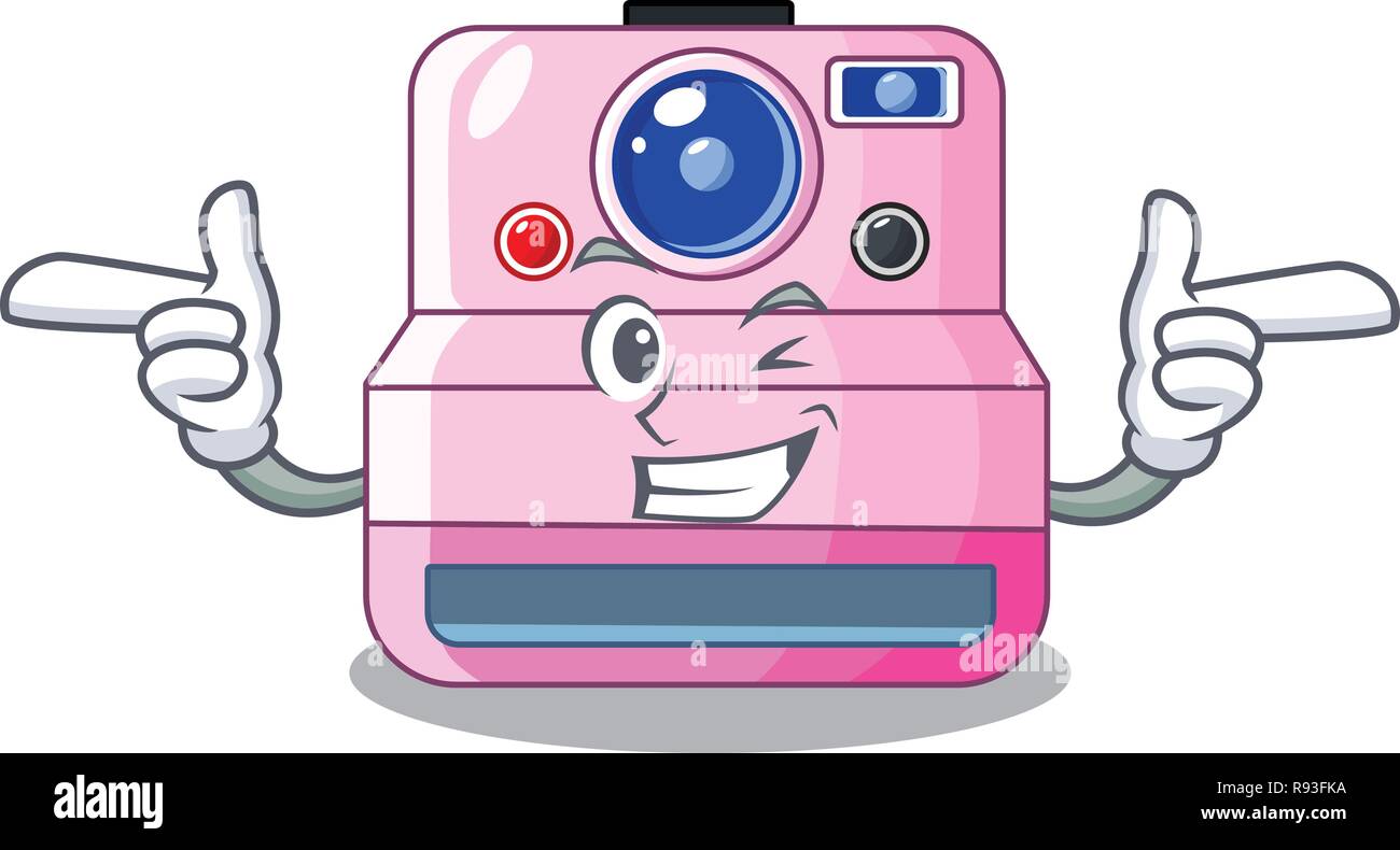 Wink instant camera with revoke cartoon picture Stock Vector Image ...