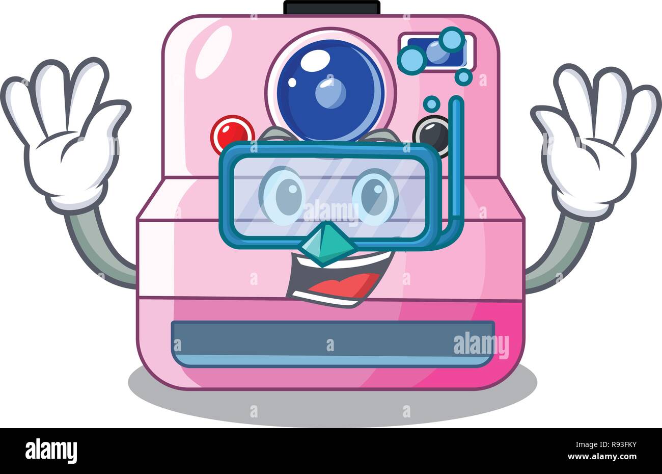 Diving instant camera with revoke cartoon picture Stock Vector Image ...