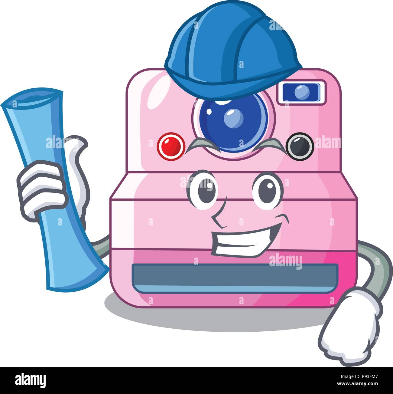 Architect instant camera with revoke cartoon picture Stock Vector Image ...