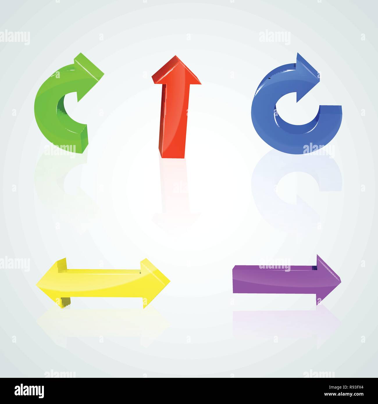 Set of color arrows. Threedimensional icon. Vector illustration. The ...