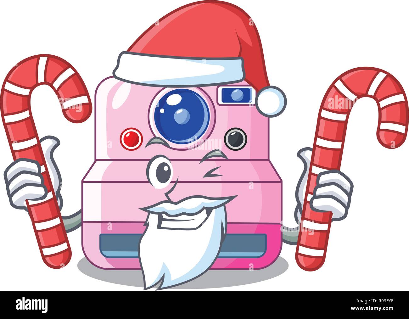 Santa with candy instant camera isolated on a mascot Stock Vector Image ...
