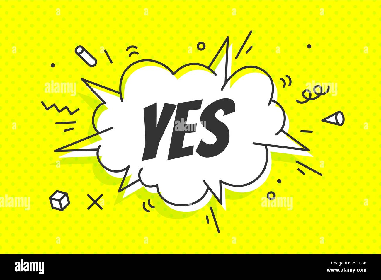 Yes, speech bubble. Banner, speech bubble, poster and sticker Stock ...