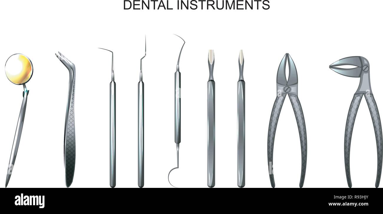 vector illustration of dental tools. dentistry. medicine Stock Vector ...