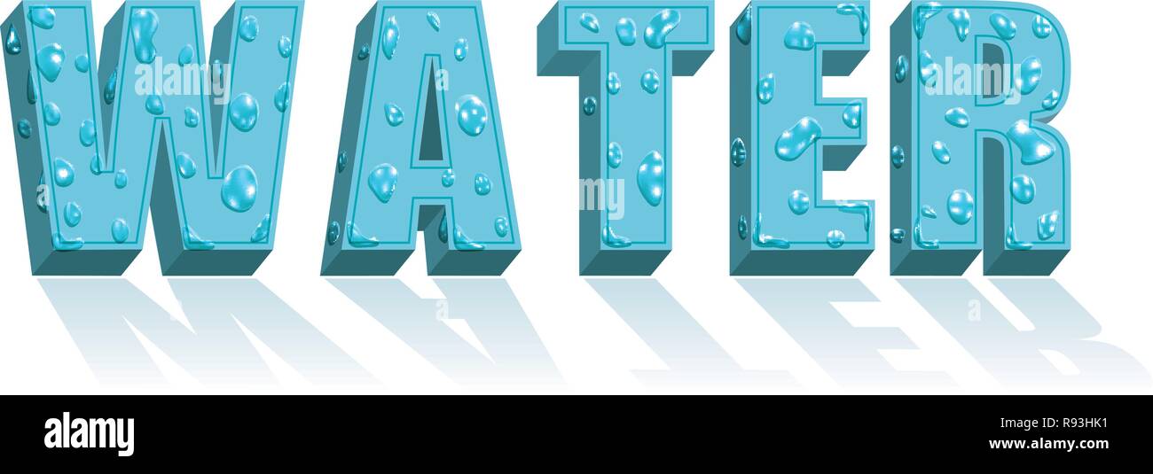 vector illustration of water. a drop of water. the word Stock Vector ...