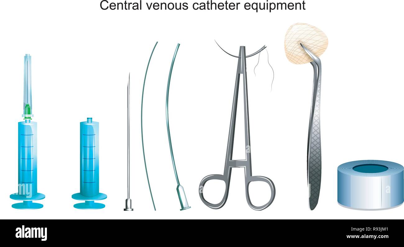 vector illustration of a Central venous catheter equipment Stock Vector ...