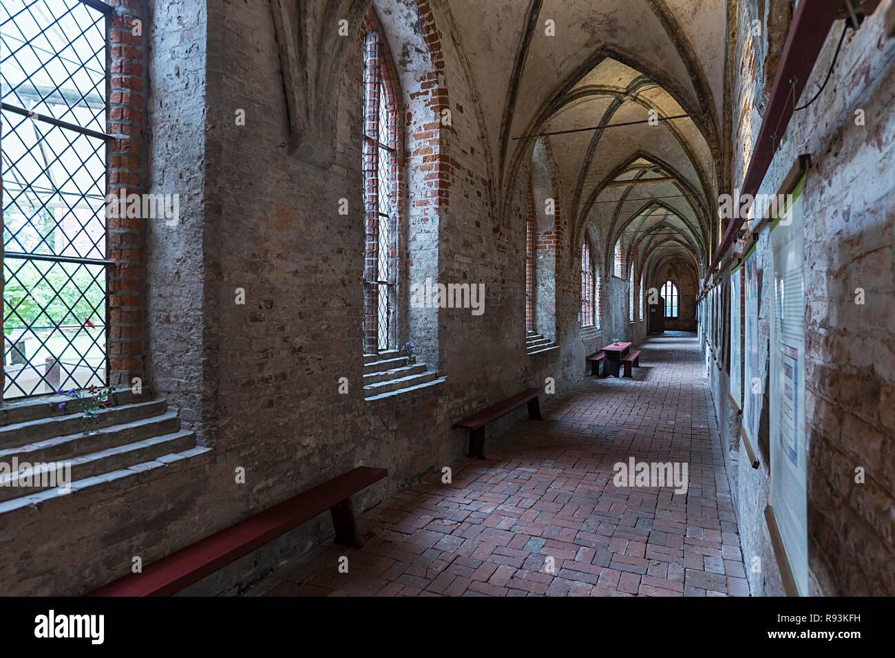 Cloister, Rehna Monastery, cultural building, Rehna, Mecklenburg ...