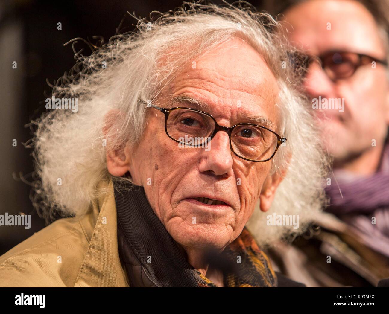 The artist Christo, press conference at the opening of the exhibition ...