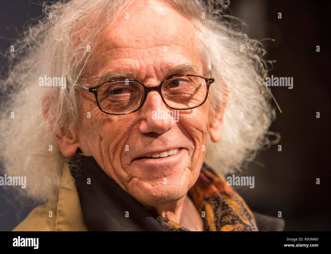 The artist Christo, press conference at the opening of the exhibition ...