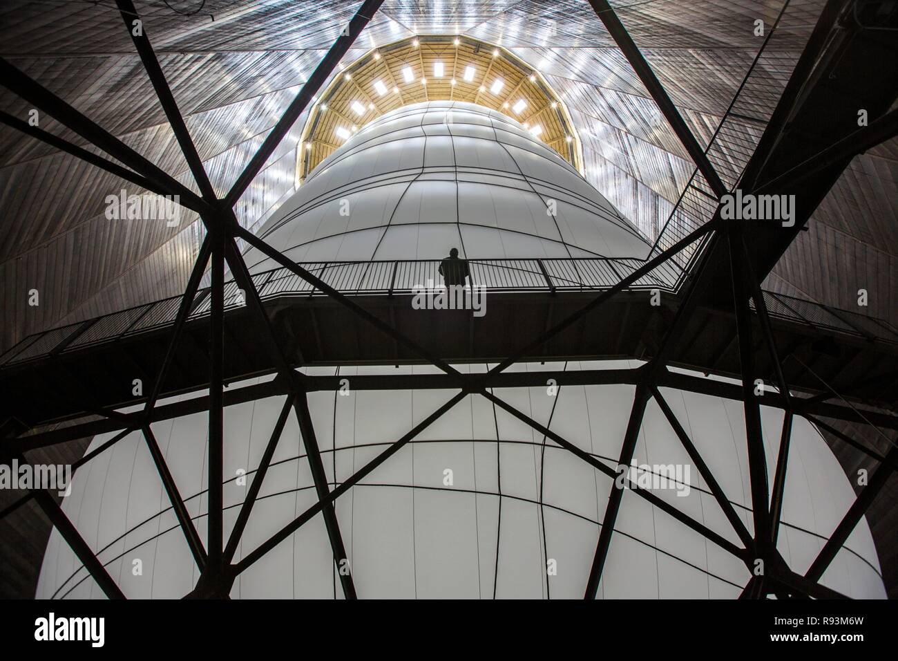 Installation by Christo, 90 meters high, 50 meters wide, consisting of ...