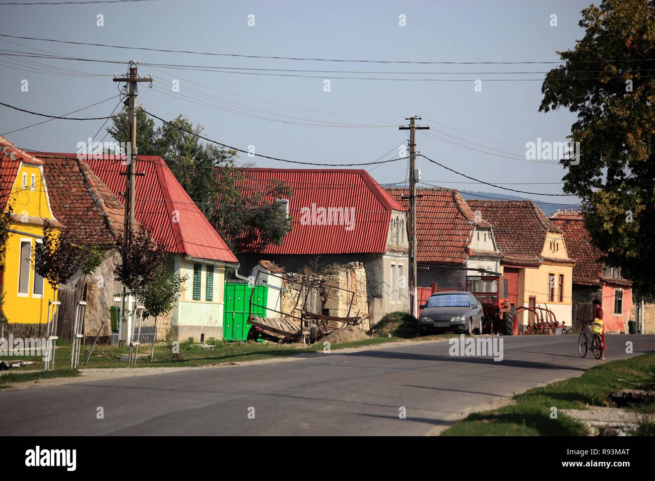 Linear village of Cata, Cata, Siebenbürgen, Romania Stock Photo - Alamy